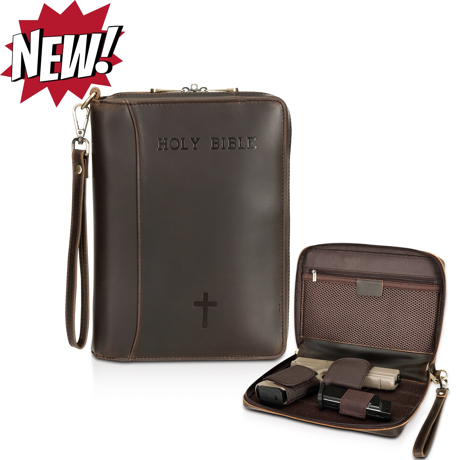 Polare Full Grain Leather Holy Bible Soft Carry Handgun Pouch Padded P