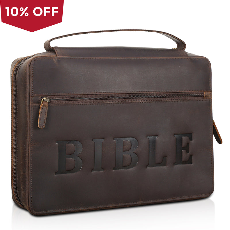 Polare Full Grain Leather Bible Cover Church Bag Large Letter Bible Ba